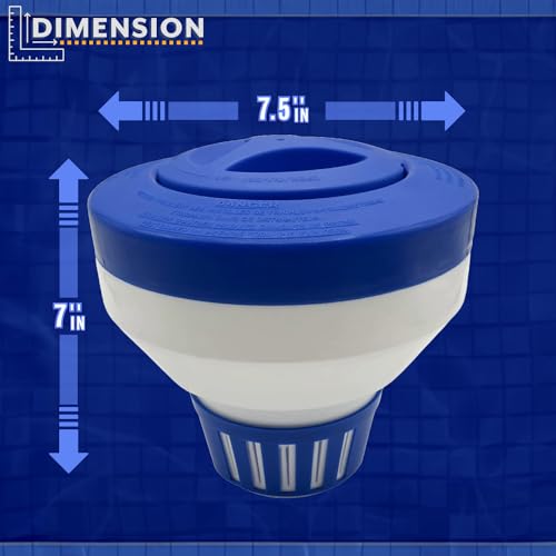 Poolzilla Deluxe Chlorine Feeder, Adjustable Collar Design for Optimal Dispersion, Can Hold Chlorine Tablets up to 3β