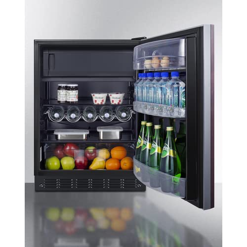 Summit CT66BK2SSIFADA 24β Wide ADA Under Counter Refrigerator-Freezer 4.9 cu.ft. with Panel-Ready Door (Panel Not Included) Automatic Defrost Operation, Black Interior (Panel Ready-ADA-RHD)
