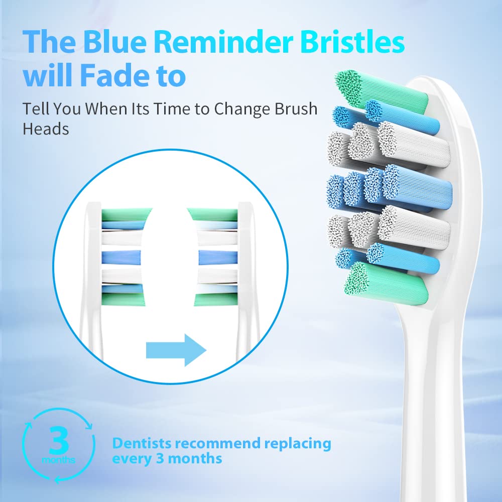 Replacment Toothbrush Heads Compatible with Philips Sonicare ProtectiveClean,DailyClean,HealthyWhite Electric Toothbrush, Replacment Brush Heads Refills, 8 Pack (White-8 Pack)