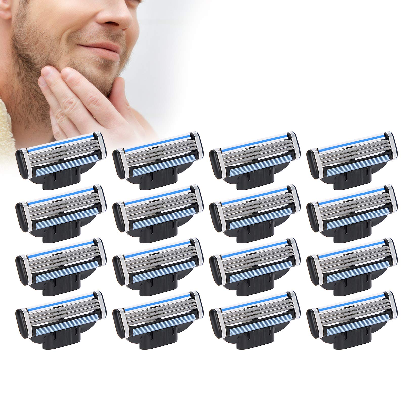 Razor Blades, 16pcs Manual Razor Blade Professional Barber Beard Razor Blades Men Shaver Blade, h 3 Blades for Men, More Comfortable Shave