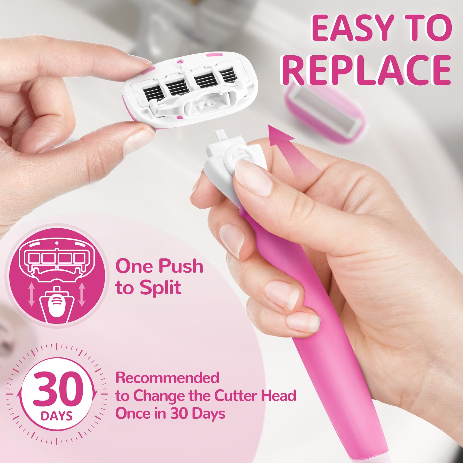 Razors for Women, Portable Womens Razors for Shaving with Travel Case, Extra Smooth Mini Razors with Lubricating Strip