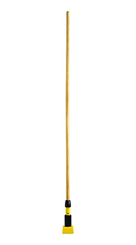 Rubbermaid Commercial Products Wood Mop Handle, 60-Inch, Lightweight Wet Mop Gripper with Heavy-Duty Clamp Handle for Floor Cleaning