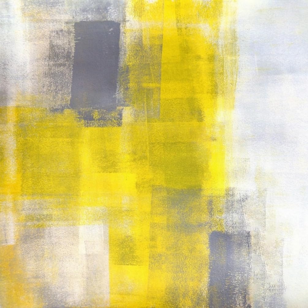 Yellow Grey Modern Abstract Area Rug 6x6 Aesthetic Square Arti Rug for Livingroom Bedroom Diningroom Ultra Soft Washable Office Kitchen Carpet Floor Runner Rugs