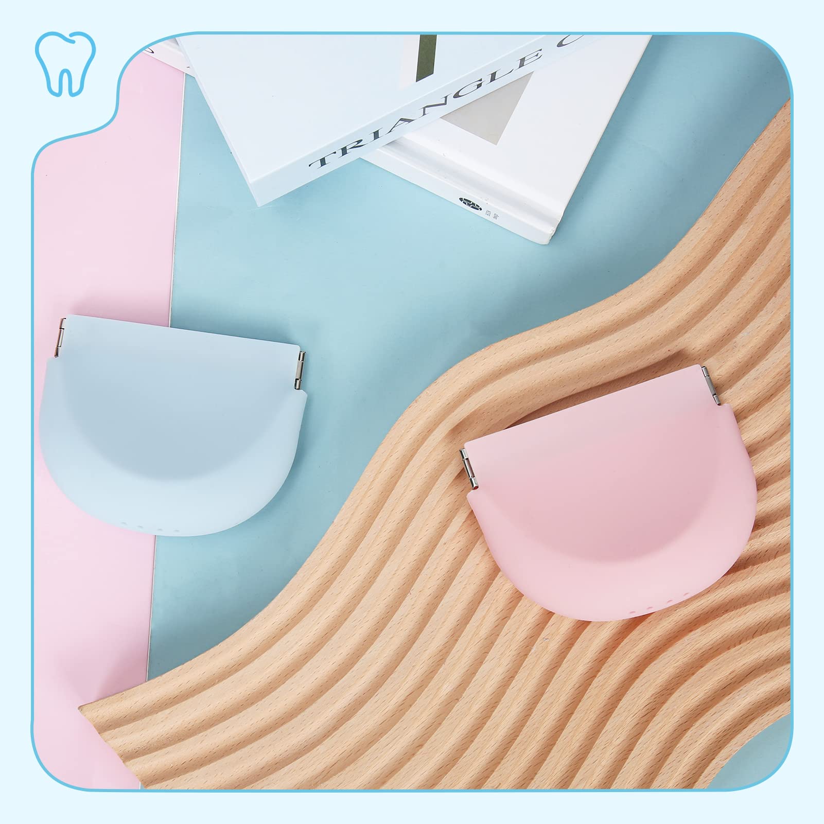 Retainer Case Squeeze Top, Aligner and Retainer Case with Vent Holes, Portable Travel Denture Mouth Guard Aligner Case Silicone Retainer Cleaner Case Dental Retainer Holder