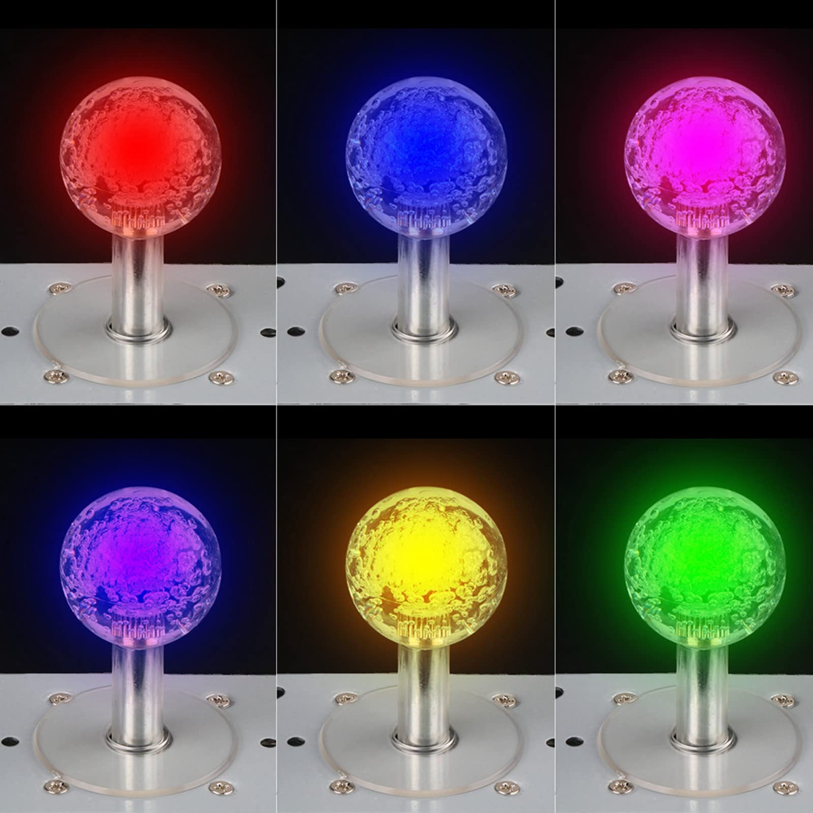 OKJHFD Arcade Joystick, American Style Arcade Competition LED Colorful Illuminated Arcade Joystick, Adjustable Competition Style Long Handle Joystick switchable from 4 to 8 Way Operation
