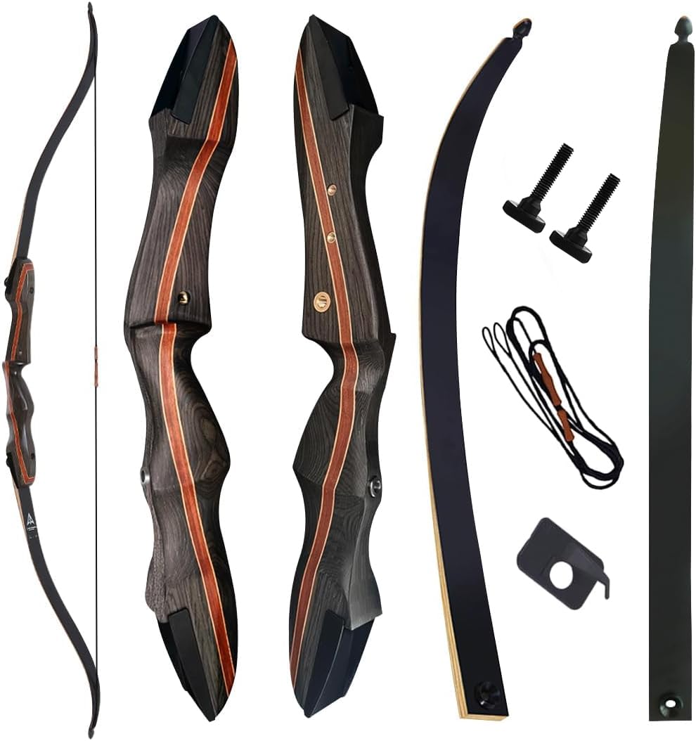 Lightning Archery Takedown Recurve Bow Hunting Bow 62" Archery for Adults Bow and Arrow Set for Outdoor Training Practicing (45lbs-Right)