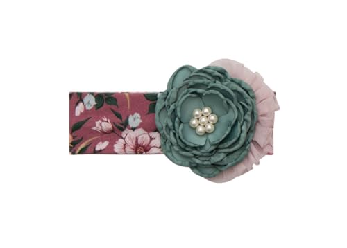 Haute Baby Sugar Plum Handmade Stretch Elastic Headband Infant Baby and Bows Size 0-3 Months - Mauve