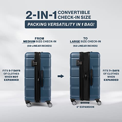 Travelpro Runway 2 Piece Luggage Set, Carry-on & Convertible Medium to Large Check-in Hardside Expandable Luggage, 8 Spinner Wheels, TSA Lock, Hardshell Suitcase, Powder Pink