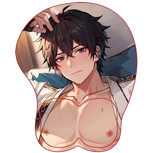 Sonsoke Honkai Star Rail Game Men Figure Wrist Support Gel Mouse Pad Ergonomic Mouse Pad Gaming Mouse Pad Non Slip 3D Mouse Pad (Dan Heng)