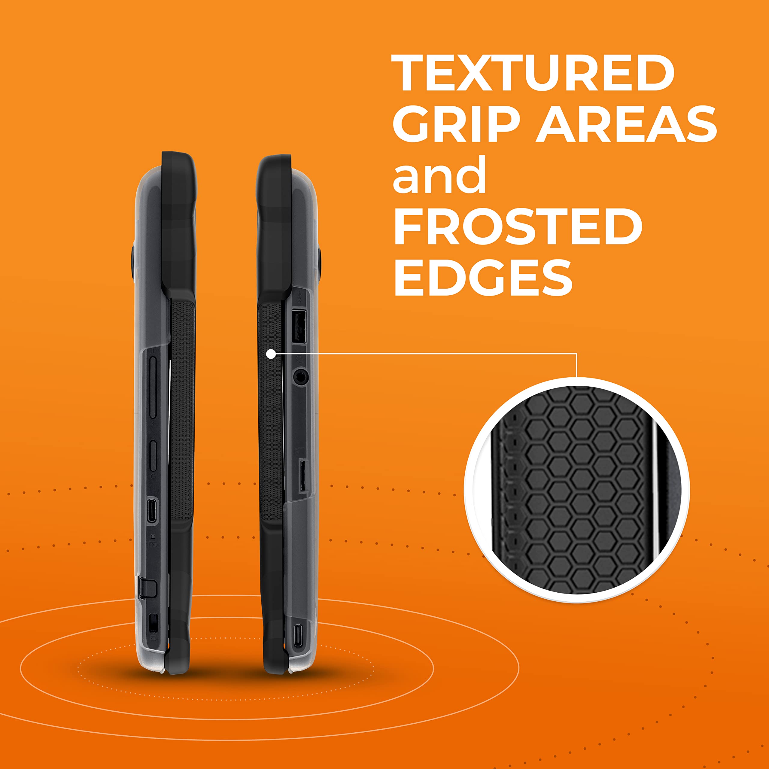 Gumdrop SlimTech Laptop Case Fits ASUS Chromebook Flip C214 (2-in-1). Designed for K-12 Students, Teachers and Classrooms – Drop Tested, Rugged, Shockproof Bumpers for Reliable Device Protection–Black