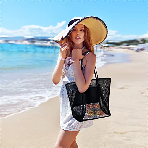 Lightweight Picnic Casual Tote Bag Enlarged Reinforced Hollow Hobo Women Foldable Shoulder Bag 3pcs For Beach Vacation