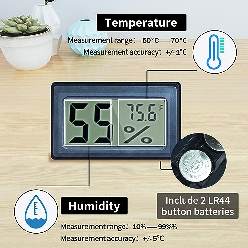 Reptile Terrariums, with Temperature Hygrometer, 11.8"x7.9"x5.9" Acrylic Reptile Breeding Box Terrarium Cage Tank for Small Reptile Insect Home Office