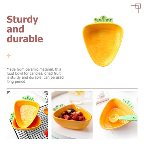 Luxshiny Decorative Tray Easter Candy Bowl, Carrot Shaped Ceramic Serving Dish Bowls Rice Bowls Salad Bowls Soup Bowls Candy Nut Dish Easter Decorations Coffee Table Tray