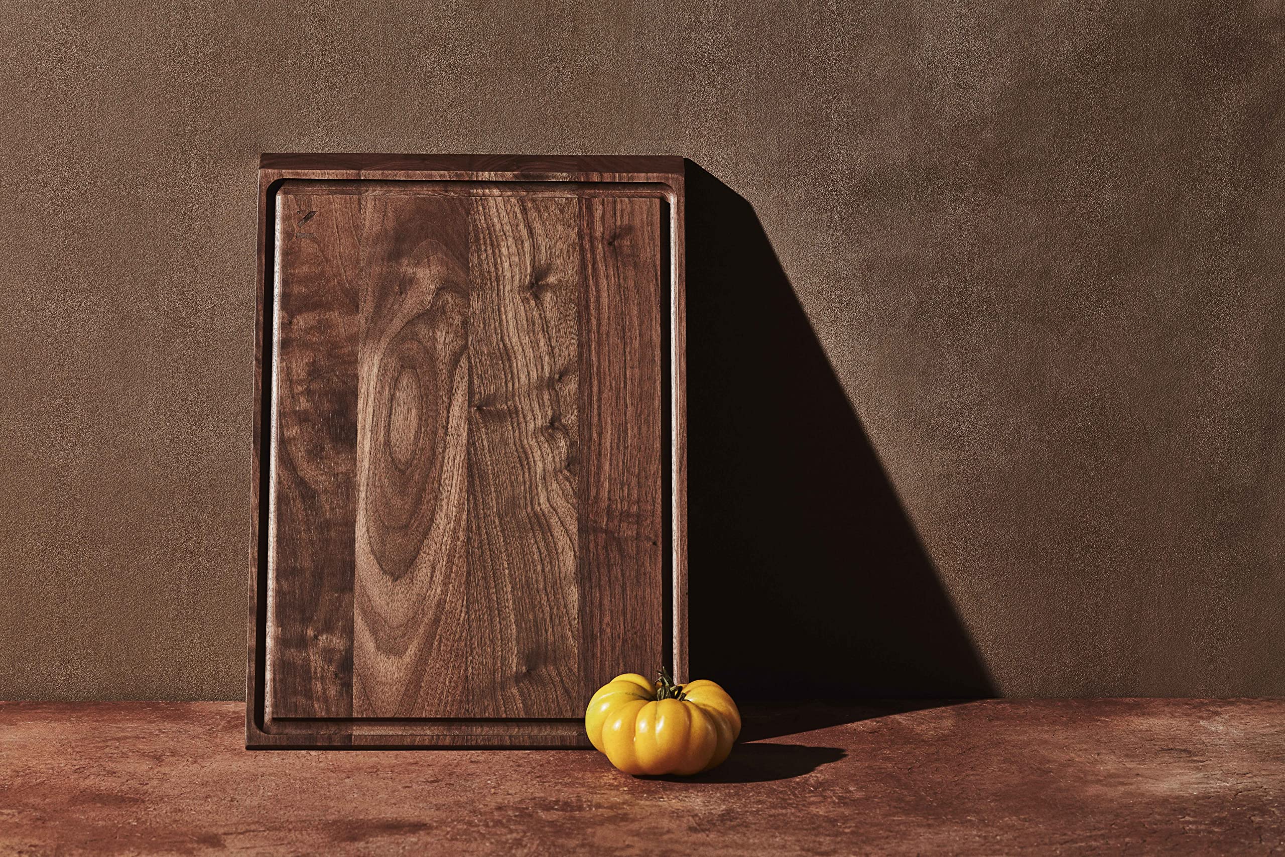 Material, The Angled Board Kitchen Cutting & Serving Board, Reversible Juice-Groove and Smooth Side, FSC-Certified Walnut, 17L x 12W
