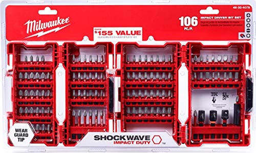 Milwaukee Impact Driver Drill Bit Set 106 piece (48-32-4078) Shockwave Impact Duty