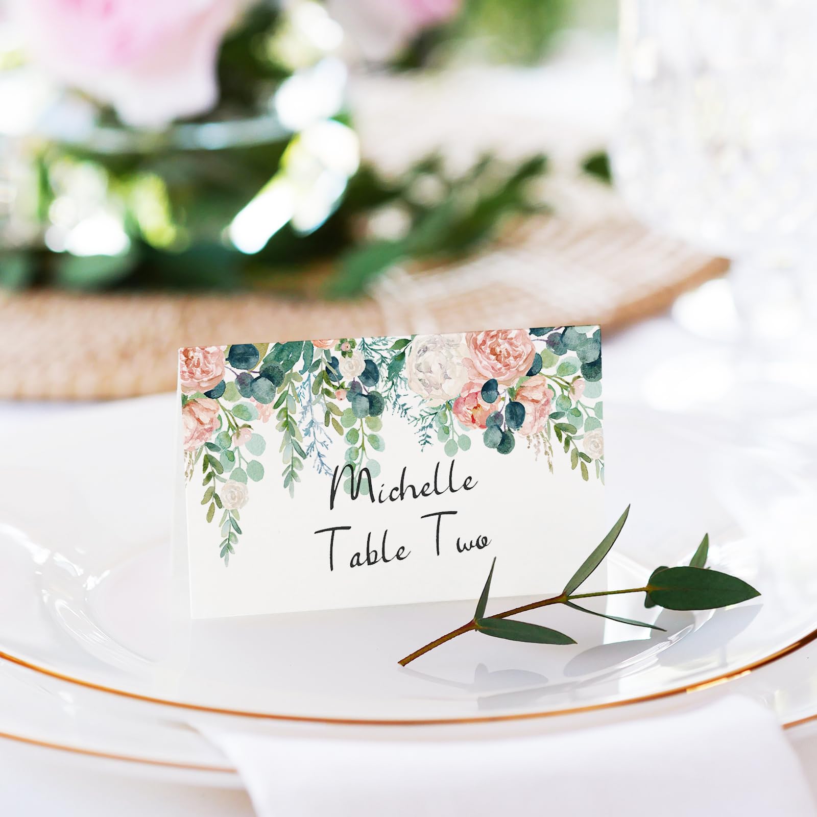 Whaline 100Pcs Fall Place Cards 2 x 3.5 Inch Autumn Pumpkin Tented Cards Seating Cards for Thanksgiving Wedding Birthday Party Table Setting
