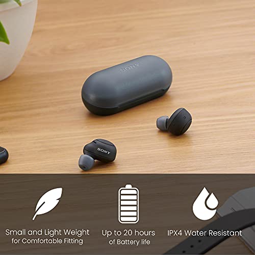 Sony True Wireless Headphones - Up to 20 Hours Battery - Charging case - Voice Assistant Compatible - Built-in mic for Phone Calls - Reliable Bluetooth - WF-C500B/BZ - Limited Edition - Midnight Black