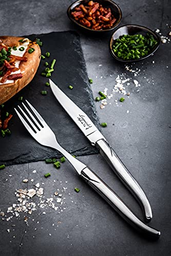 Laguiole Style de Vie Steak Knives, Luxury Line, 6 pieces, Fully Stainless Steel, in giftbox