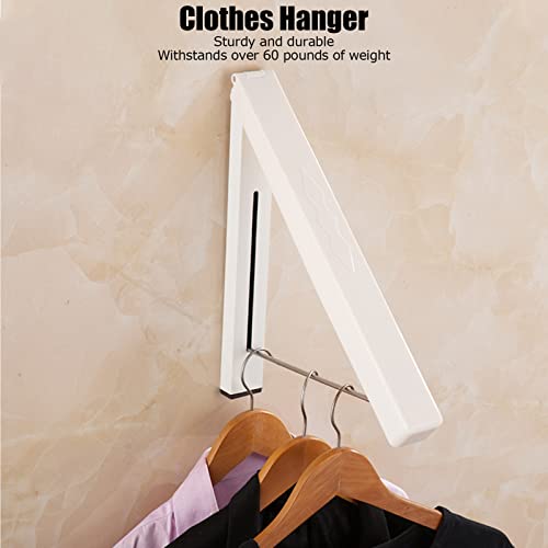 Wall Mounted Clothes Drying Rack, Multifunctional Folding Retractable Clothes Hanger Space Savers Coat Hanger Storage Organiser for Laundry Room, Bathroom, Balcony