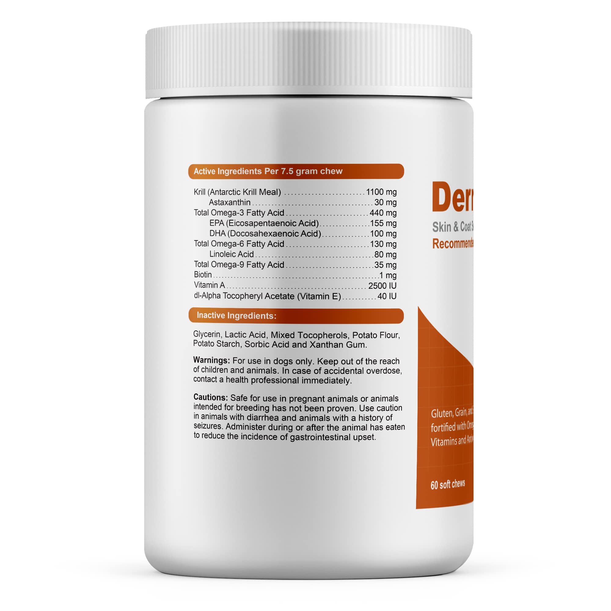 VetWELL Omega 3 Supplement for Dogs with Antarctic Krill Oil, Astaxanthin, Omega 3 6 9, EPA, DHA for Amazing Skin and Coat (60 Count)