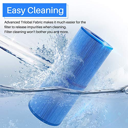 POOLPURE Antimicrobial Spa Filter Replacement for Pleatco PRB50-IN-M, Unicel C-4950RA, Guardian 413-212-02, Filbur FC-2390M,17-2380,Jacuzzi J200 Series Filter,373045, 5X13 Hot Tub Filter, 2 Pack