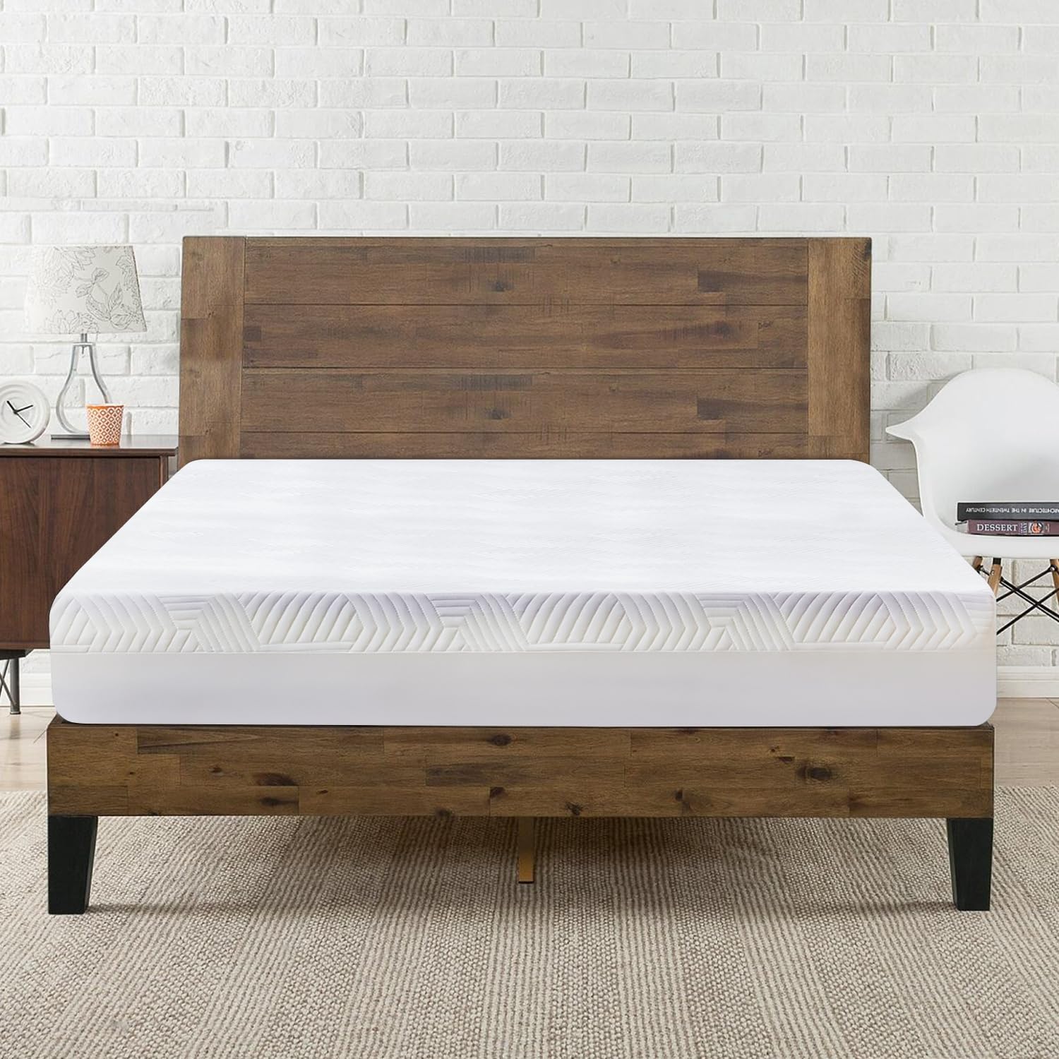 SWINHOM 3 Inch Queen Memory Foam Mattress Topper, Ventilated Foam Topper with Cooling Cover, Mattress Pad with 18'' Deep Pocket, Grey