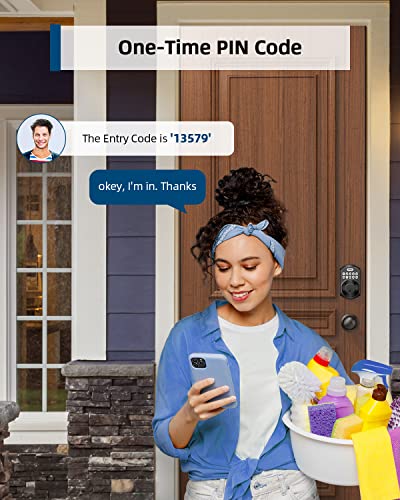 TEEHO TE002K Fingerprint Door Lock Set - Keyless Entry Door Lock with Handle - Door Knob with Keypad Deadbolt - Smart Locks for Front Door - Auto Lock - No Need App - Easy Installation - Bronze