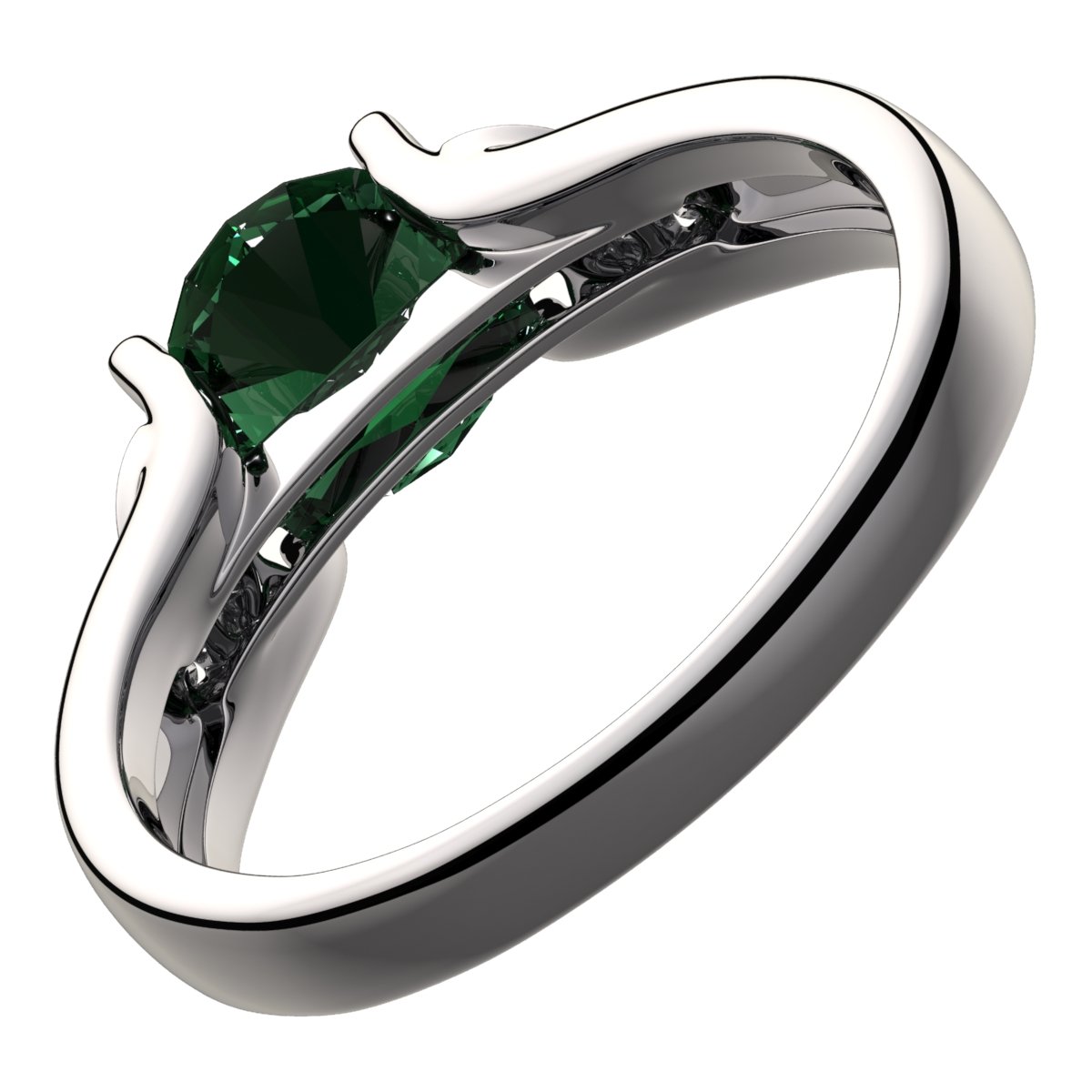 GWG Women's Rings Gift Sterling Silver Celtic Ring Emerald Green Zircon Stone and Trinity Knots Adorned with Crystals - 9 for Women