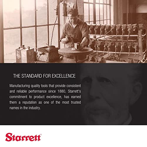 Starrett Combination Set with Square, Center and Non-Reversible Protractor Head and Blade - 12" Blade Length, Hardened Steel, 4R Graduation Type - 9-12-4R