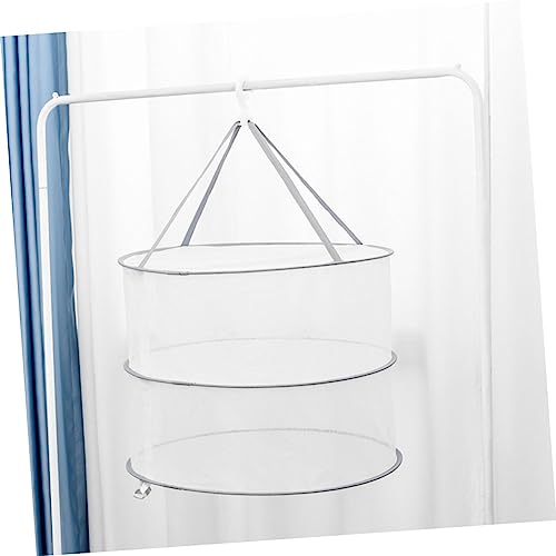 Zerodeko 3pcs Double Clothes Basket Collapsible Laundry Drying Rack Grey Towels Foldable Laundry Rack Drying Rack net Sweater mesh Clothes Hanging Dryer Clothes Drying mesh net Laundry Bag