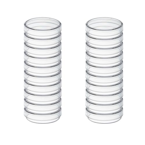 United Scientific 10 Pack Sterile Thick Plastic Petri Dishes with Lid, 90mm Dia x 15mm, Designed for use in Laboratories, Home, and Classrooms