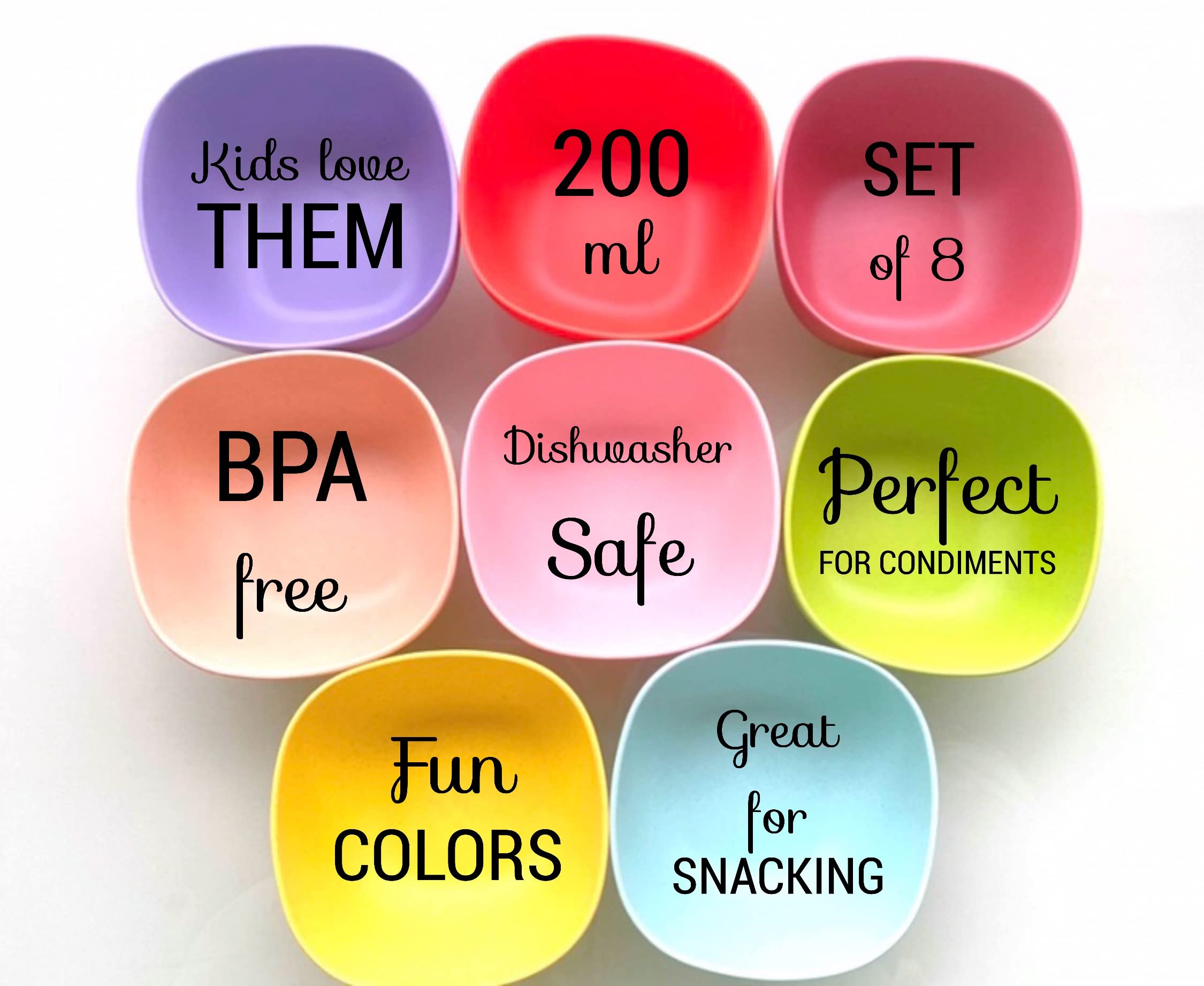 Mini bowls 8 piece set bamboo fiber snack bowls dipping sauces dessert bowls small bowls tiny bowl set