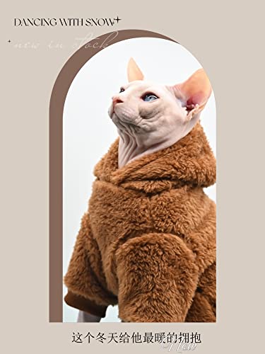 Sphynx Cat Sweater Warm Thickened Knitted Stratch Hairless Cat Clothes Cat Vest for Devon,Cornish,Peter Bald, Small Kitten (X-Small)