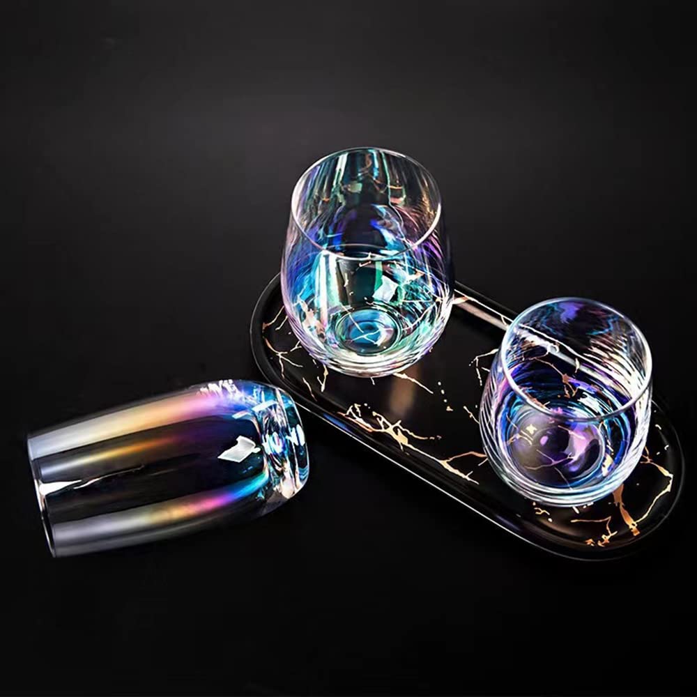LamChyar Drinking Glasses, Iridescent Highball and Water Glasses, for Water, Juice, Beverage(4 Pcs)