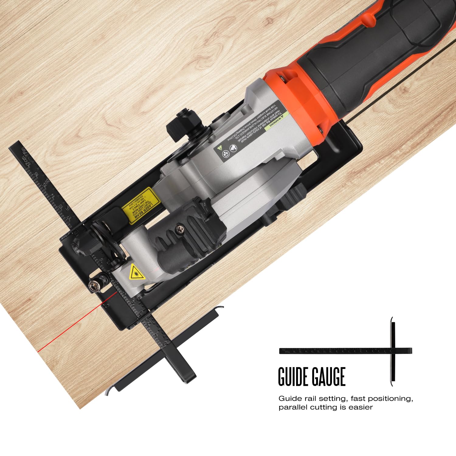 Yunirvana 4Amp 3500RPM Mini Circular Saw with Laser Guide, Vacuum Adapter, Blade Wrench and Rip Guide, Max. Cutting Depth1-5/8"(90°), 1-1/10"(45°)Compact Saw with 2 pcs 4-1/2" 24T TCT Blades