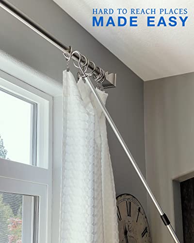 Richards Homewares Shepherds Aluminium Pole with a 2.75-Inch Hook and Cushioned Handle, Lightweight, Extendable from 36 to 62-Inch, Silver