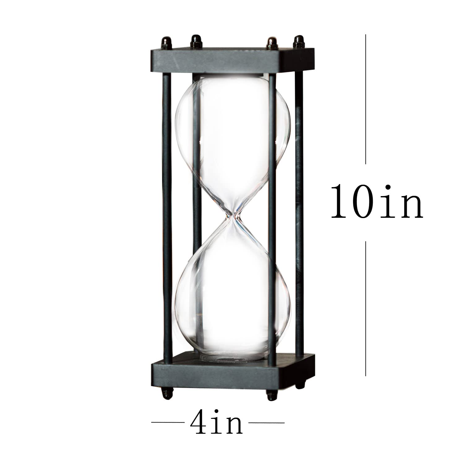 Large Fillable Hourglass Timer, Decorative Empty Hourglass, Wooden Frame Sand Hourglass