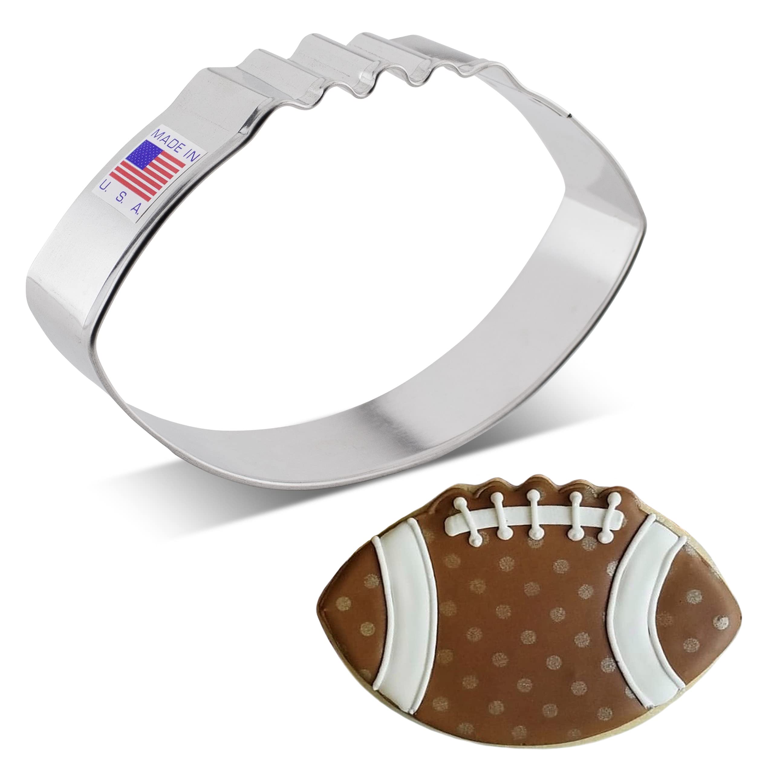 Large Football Cookie Cutter, 4.5" Made in USA by Ann Clark