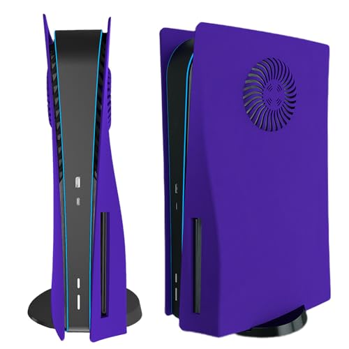 New for PS5 Extra Cover Plates Faceplate with Cooling Window Galaxy Purple Replacement, Compatible with for PlayStation 5 Disc Edition Console, Custom Face Plate Shell Covers + Dust Mesh Set