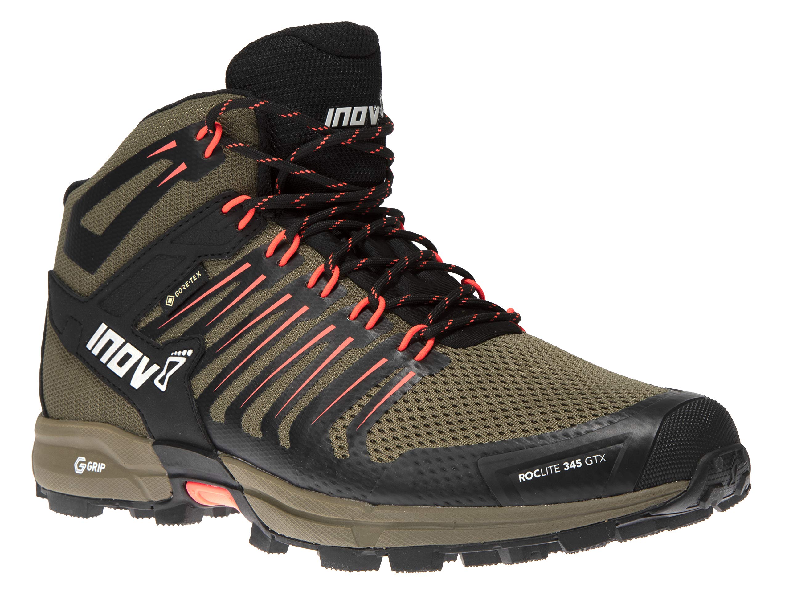 Inov-8 Women's Roclite G 345 GTX Hiking Boot, Brown/Coral, 9