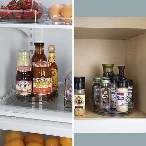 Spectrum Hexa Small Lazy Susan - Set of 2 - Revolving Storage Tray for Refrigerator, Pantry, Cabinet, Table, & Shelf Organization/Perfect for Spices, Condiments, Produce, & More