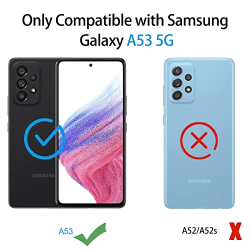 Vanjua [2 Pack] for Samsung Galaxy A53 Case, Stylish Liquid Silicone Slim Full-Body Protective Cover for Samsung Galaxy A53 5G 6.5 Inch Phone Case (Black+Navy Blue)