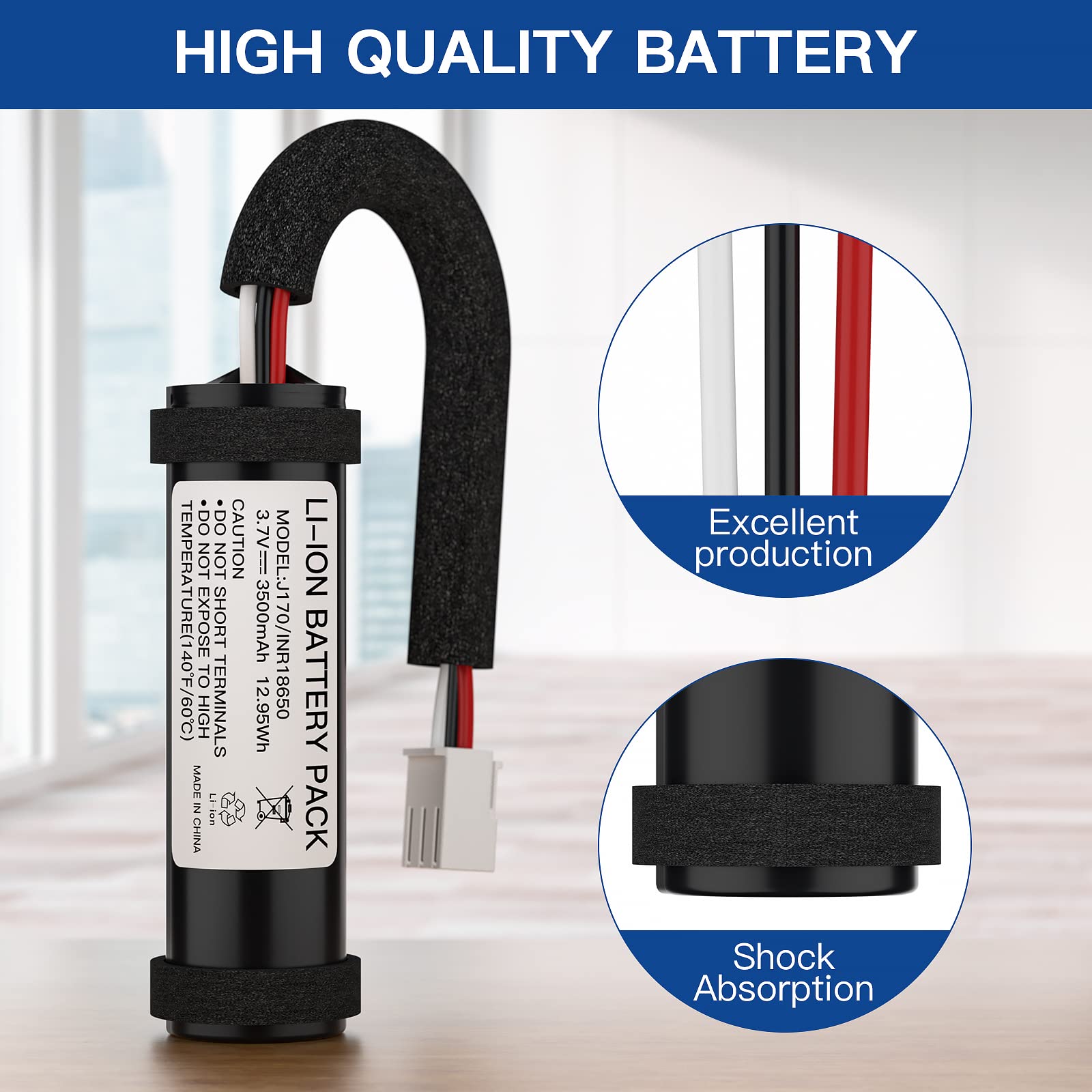 Kratax 3500mAh Rechargeable Replacement Battery for Harman Kardon Onyx Studio 1/2/3/4 Wireless Bluetooth Speaker, Real Capacity HK Onyx Battery, Same Quality as Original Battery