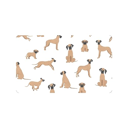 susiyo Doormat 30"x18" Great Dane Dog Pattern Non-Slip Indoor Entryway Door Mat (Rubber Backing)