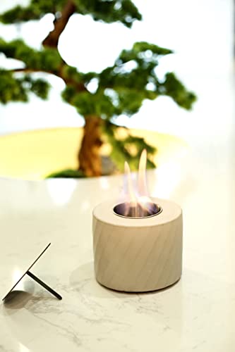 Portable Fireplace Tabletop Fire Pit - Rubbing Alcohol Fire Bowl for Indoor and Outdoor use, Diameter 4.9 in x Height 3.8 in 3.1Lb with Fire Extinguishing Cover and Bottom Felt Pad
