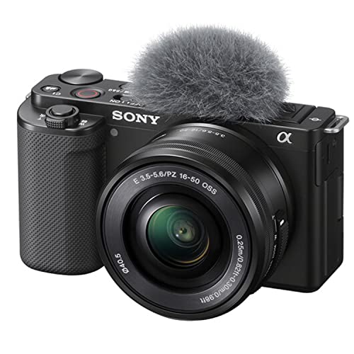Sony ZV-E10 Mirrorless Camera with 16-50mm Lens 64GB Extreem Speed Memory,Video Microphone, LED Video Light, Case. Tripod, Filters, Hood, Grip, & Professional Video & Photo Editing Software Kit