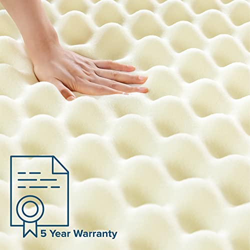 ZINUS 2 Inch Copper Cooling Memory Foam Mattress Topper with Airflow Design, King, White