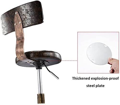 Swivel Bar Stool Studio Stool on Wheel,Roller Stool with Denim Pattern PU Synthetic Leather Seat,Adjustable Height 48-58 cm,Supported weight 160 Kg,Mechanic Stoolfor Beauty Salon Kitchen Spa,Adjustabl