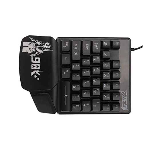 One Hand Gaming Keyboard, Gaming Keyboard Ergonomic Design for Computer Sports Games