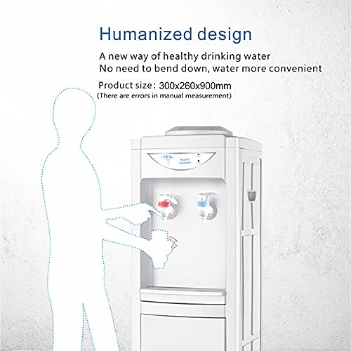 RICA-J Water Dispenser, 5 Gallon Top Loading Water Cooler, Plastic Water Cooler Dispenser with Child Safety Lock & Cabinet, White (RJVWD02AEWT)